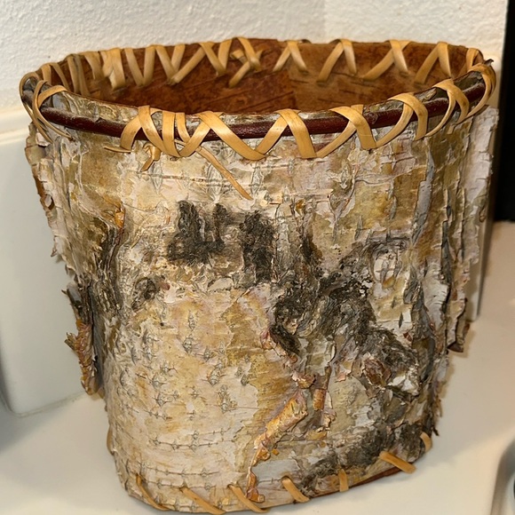 Accents | Birch Bark Woven Basket Handmade 8 Tall | Poshmark